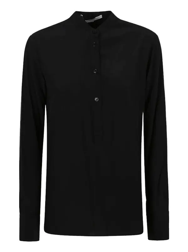 Stella McCartney Band Collar Long Sleeved Blouse - Black