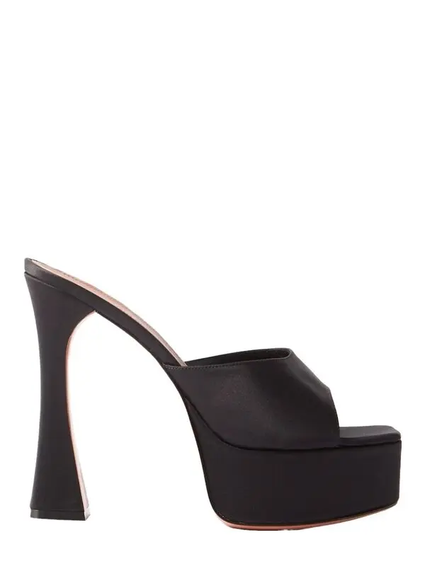 Amina Muaddi Open-toe Square-head High-heeled Sandals - Black