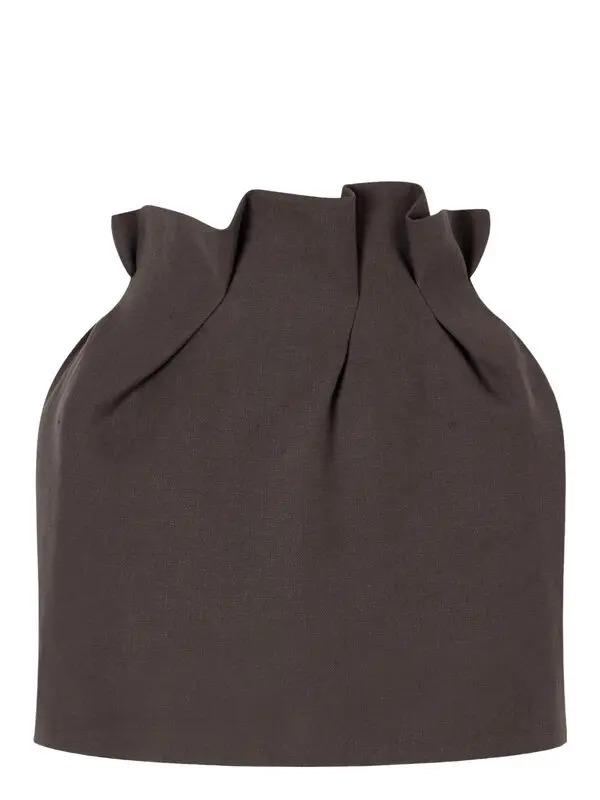 Magda Butrym Padded Linen-blend Mini Skirt - Black
