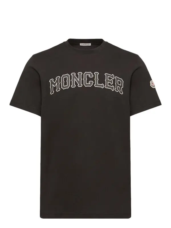 Moncler Logo Cotton T-shirt - Black