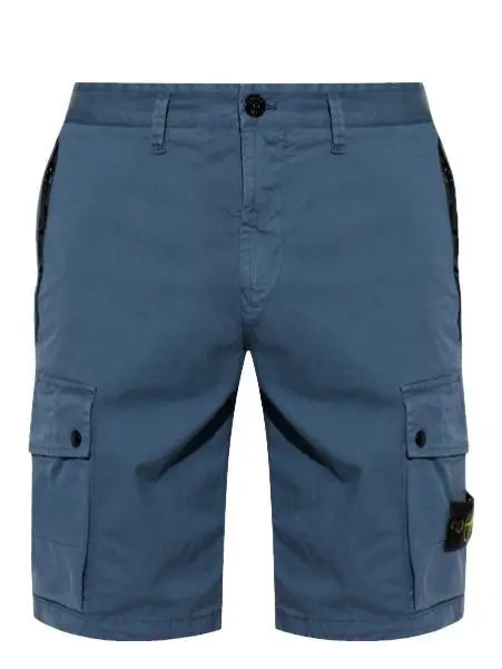 Stone Island Logo Patch Bermuda Shorts - Blue