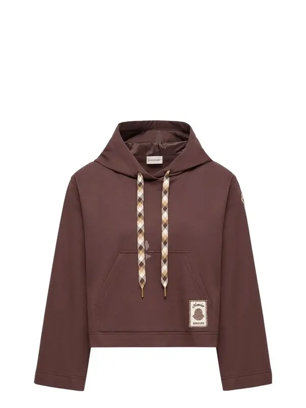 Moncler Cotton Blend Hooded Sweatshirt - Brown