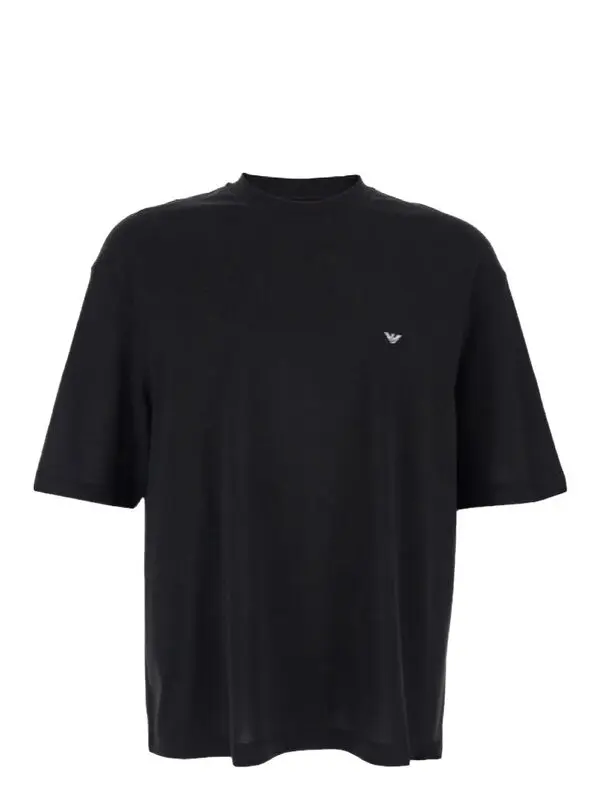 Emporio Armani Logo Print T-shirt - Black
