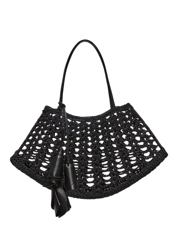Magda Butrym Crochet Flower Pendant Tote Bag - Black