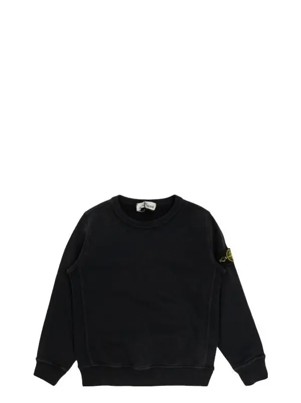 Stone Island Crewneck Sweatshirt With Detachable Patch - Black