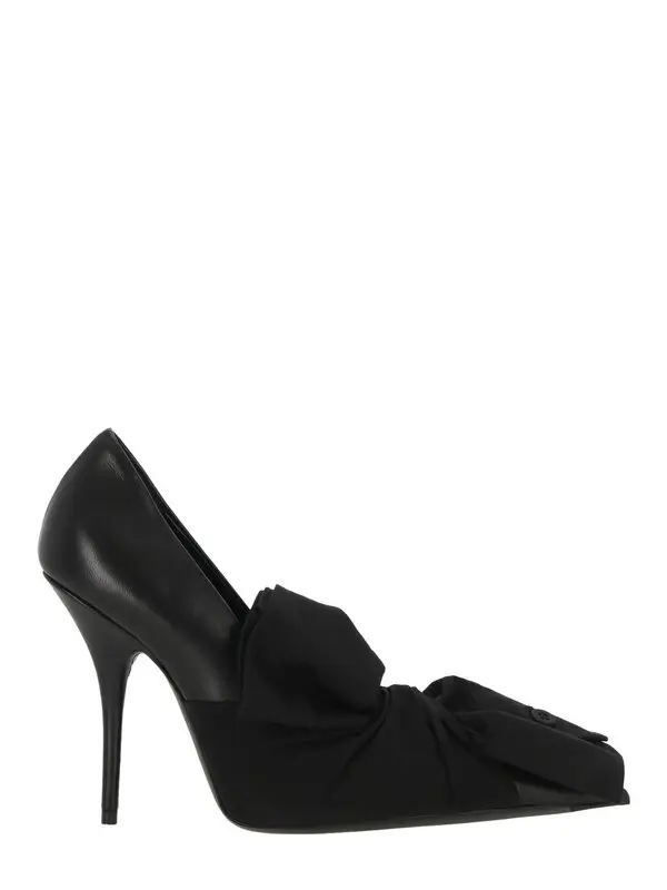 Balenciaga Knot Embellished Pointed Toe High Heel Pumps - Black