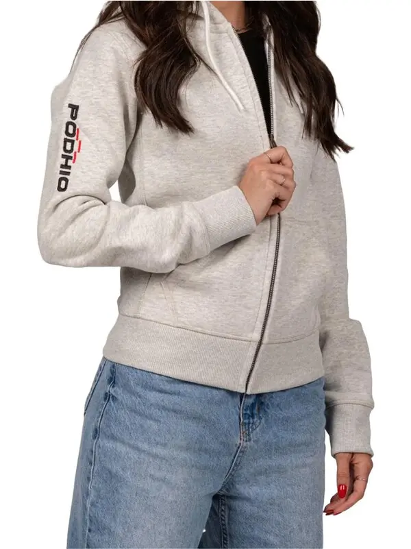 PODHIO Logo Embroidered Zip-up Hoodie - Multicolor