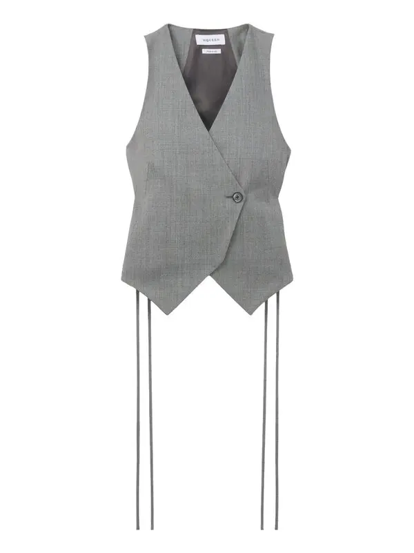 Alexander McQueen Waist-cinching Belted Vest - Black/ivory