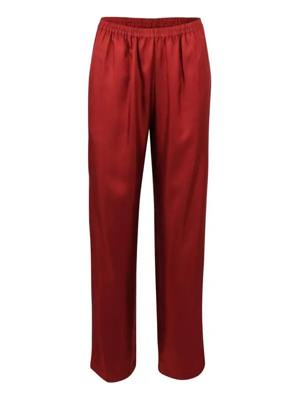 LOULOU STUDIO Wide Leg Elastic Waist Pants - Red