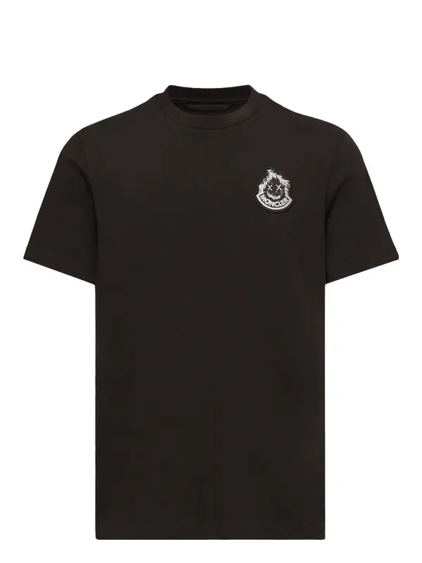 Moncler Logo Cotton T-shirt - Black