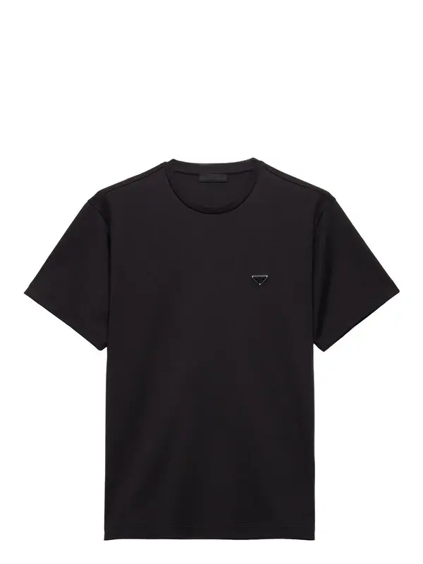 Prada Triangle-logo Crewneck T-shirt - Black