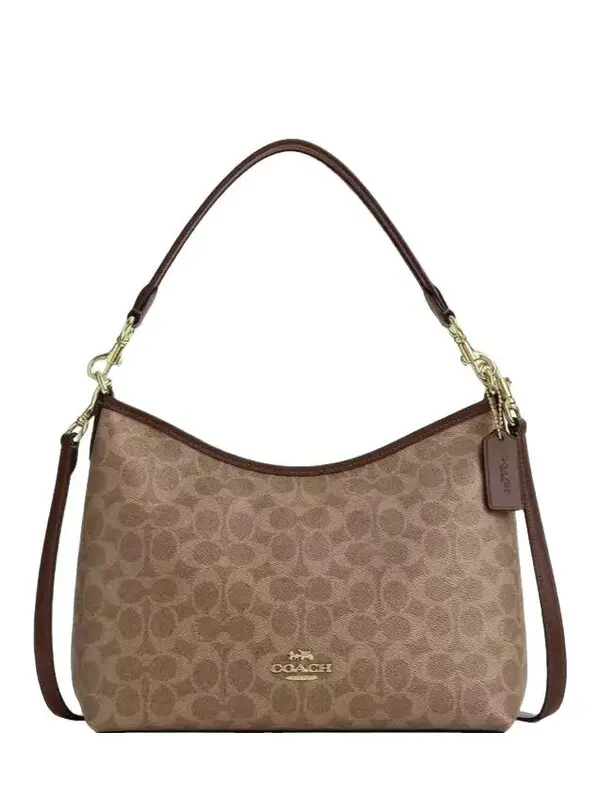 COACH Laurel Monogram Shoulder Bag - Tan/brown
