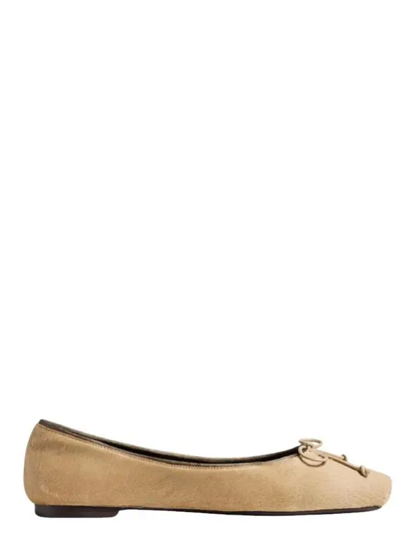 Khaite Charlotte Ballet Flats With Bow Detailing - Nude