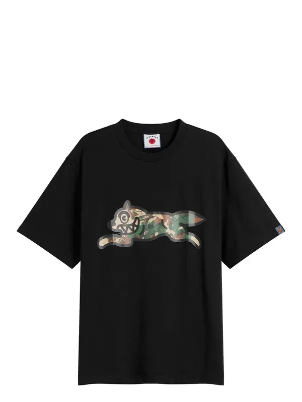 ICECREAM Camo Running Dog Woodland T-shirt - Black