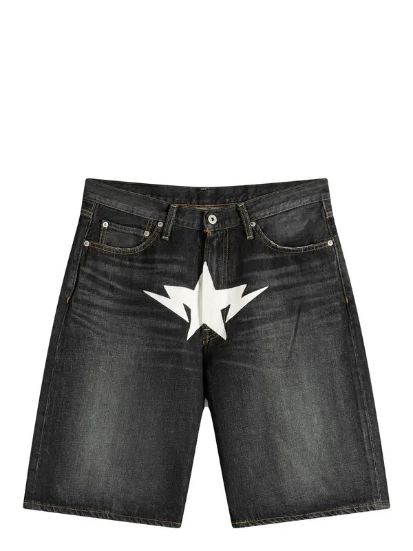 A BATHING APE Relaxed Fit Denim Shorts - Black