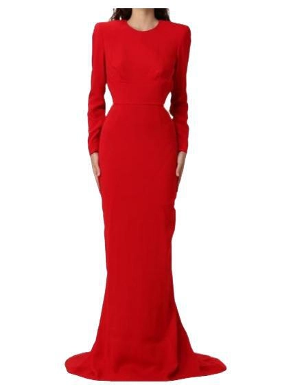 Stella McCartney Long-sleeved Gown With Cutout Back - Red