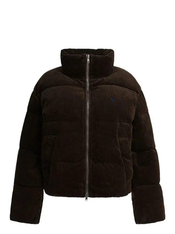 Polo Ralph Lauren Padded Corduroy Jacket With Logo Embroidery - Dark Beech