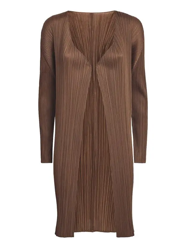 Issey Miyake Longline Cardigan - Brown