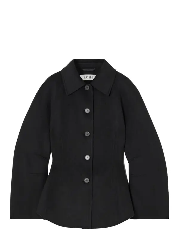 RÓHE Button Detailed Wool Jacket - Black