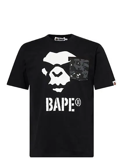A BATHING APE Pixel Camo-pocket Cotton-jersey T-shirt - Black