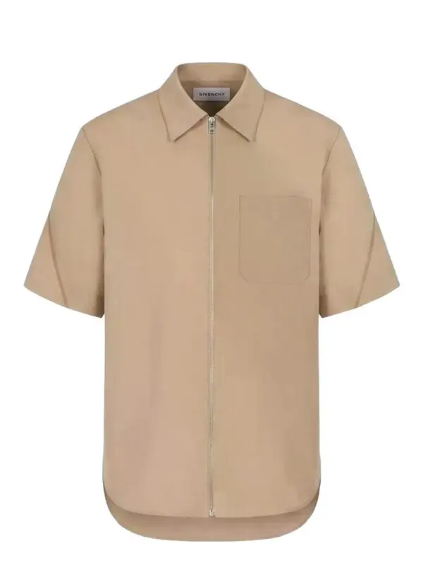 Givenchy Zip-up Short-sleeve Shirt - Neutrals