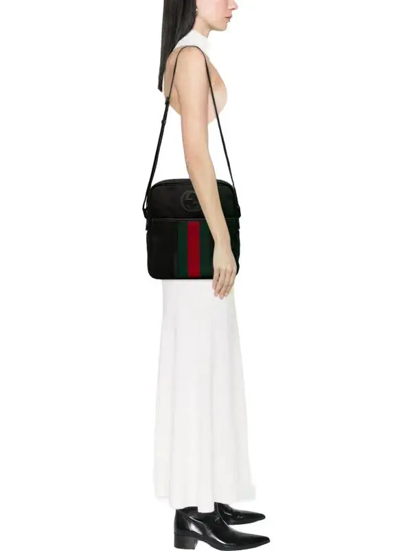 Gucci Interlocking G Web Crossbody Bag - Black