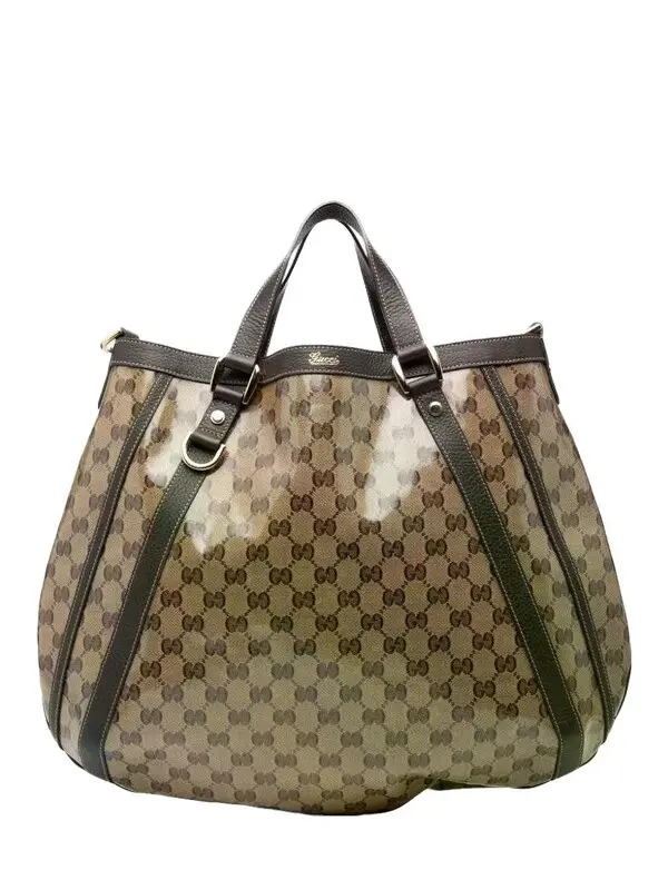 Gucci Gg Crystal Abbey D-ring Convertible Tote Satchel - Neutrals