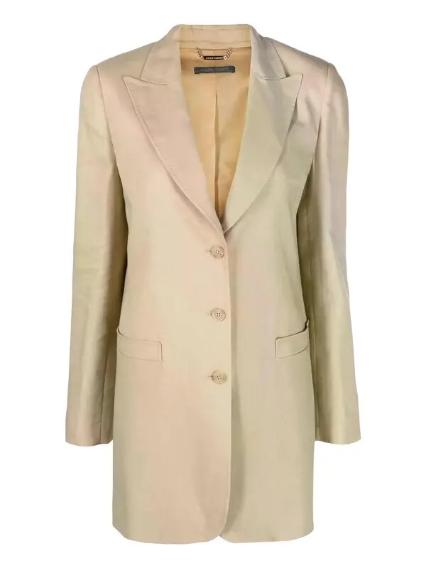 Alberta Ferretti Longline Single-breasted Blazer - Neutrals