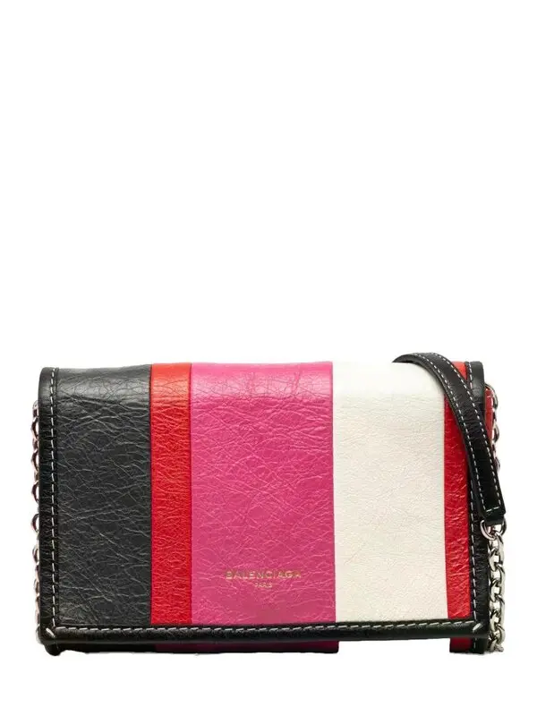 Balenciaga 2018 Lambskin Bazar Crossbody Bag - Multicolour