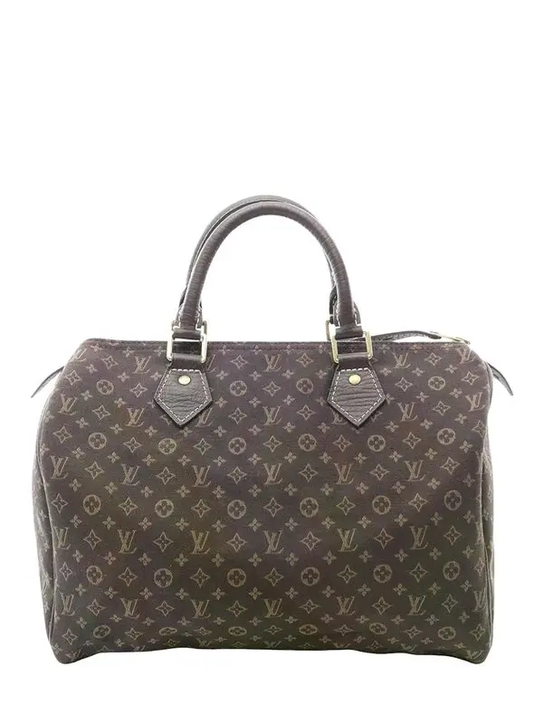 LOUIS VUITTON Monogram Mini Lin Speedy 30 Boston Bag - Brown