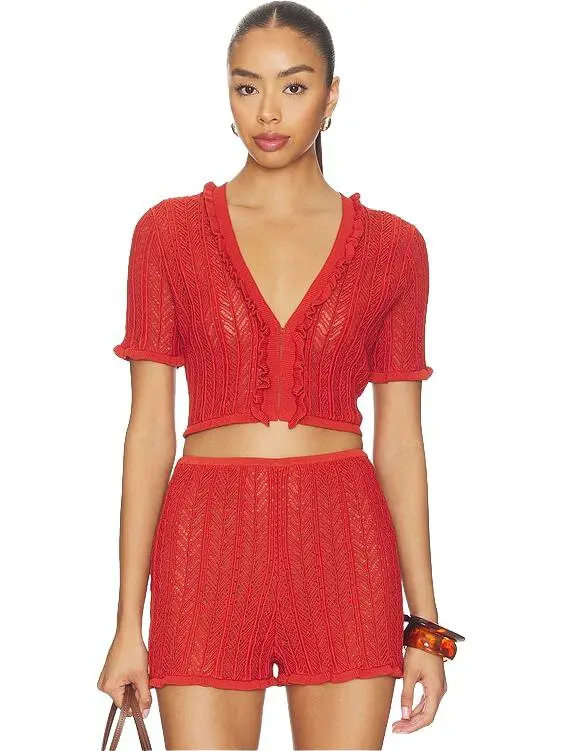 Devon Windsor Charlene Knit Top - Brick