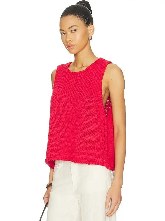 Free People Opal Knit Tank - Red