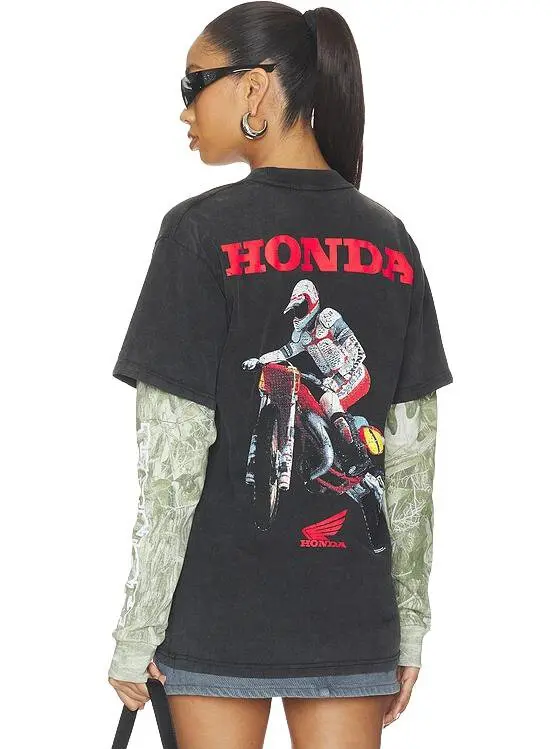 CPTN APPAREL Jumper 2fer Long Sleeve Tee - Black