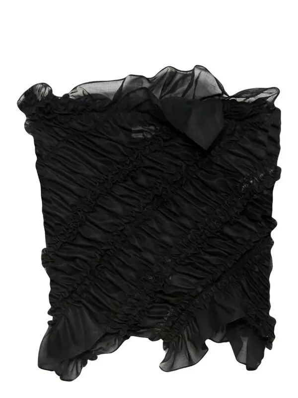 Magda Butrym Asymmetrical Ruffled Bandeau Top - Black