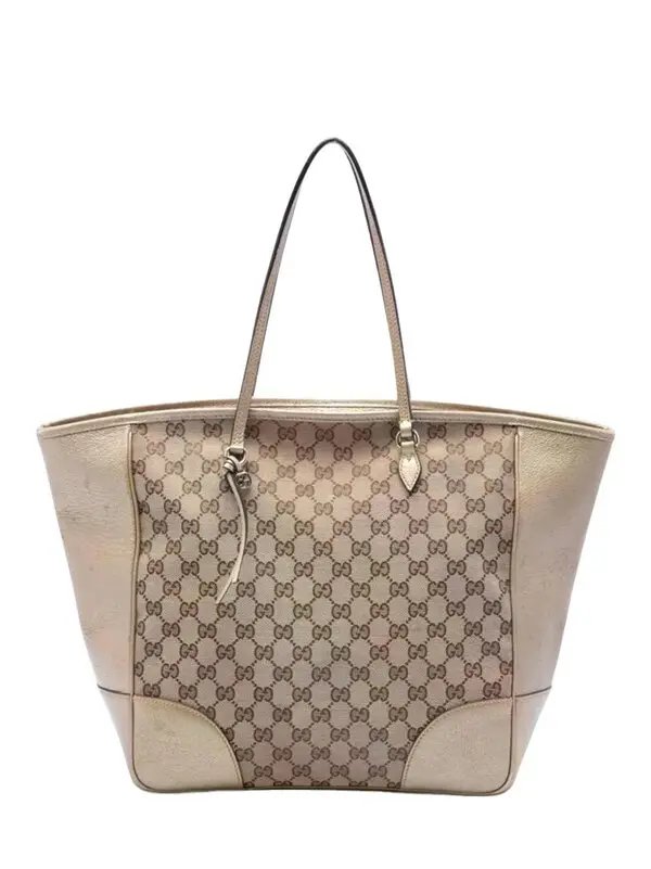 Gucci Gg Canvas And Leather Bree Tote Bag - Neutrals