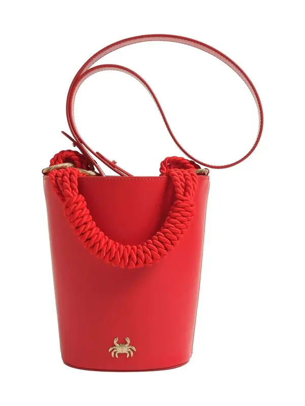 MYYAZ Ephesu Bucket Bag With Braided Handle And Drawstring Closure - Red