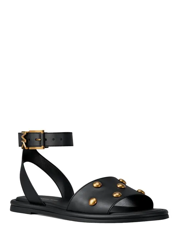 Michael Kors Rosetta Studded Leather Sandals - Black
