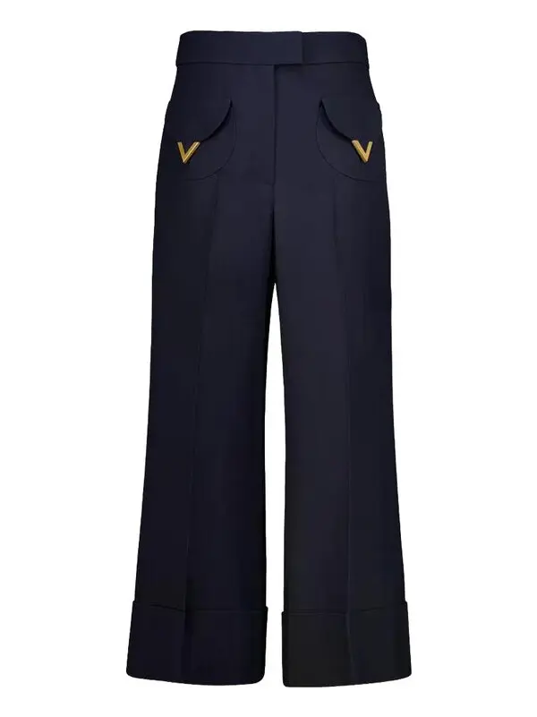 Valentino Garavani Vlogo Signature Turn-up Cuff Trousers - Blue