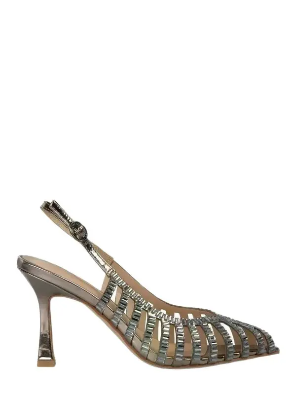 ALMA EN PENA Crystal-embellished Cage-style Pumps - Silver