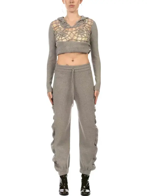 ISA BOULDER Ruched Detail Track Pants - Grey