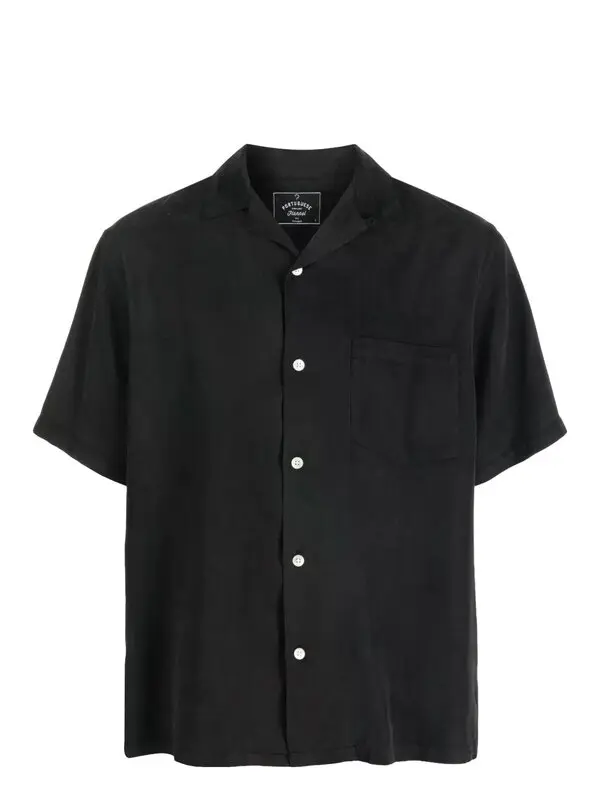 Portuguese Flannel Tencel Short-sleeved Shirt - Black