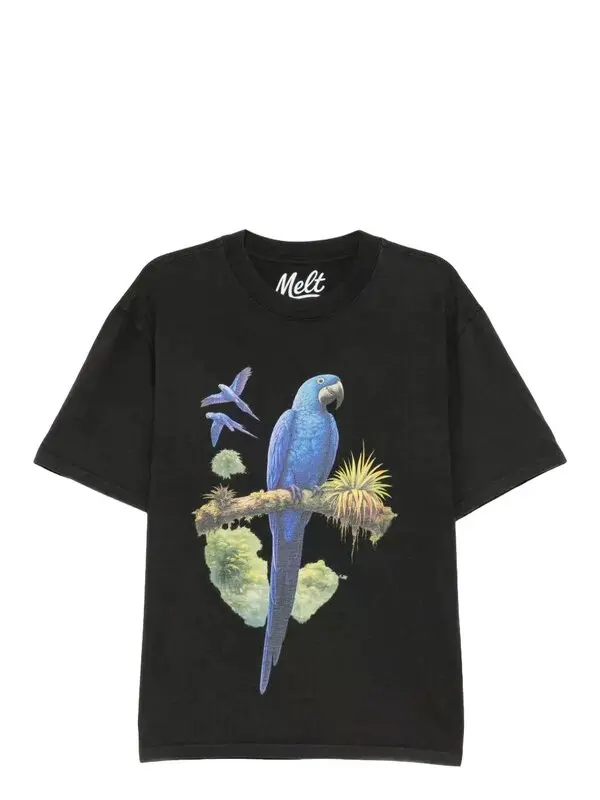 MELT Parrot-printed T-shirt - Black