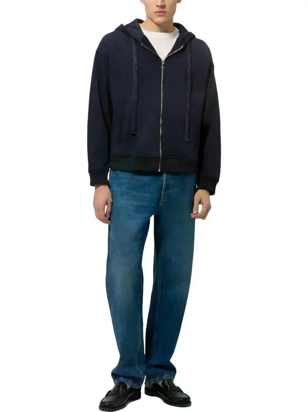 Missoni Zigzag-lining Zip-up Hoodie - Blue