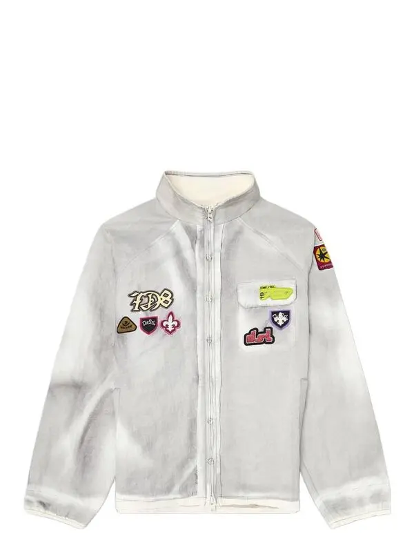 DIESEL® Windbreaker With Trompe L'oeil Patches - Grey