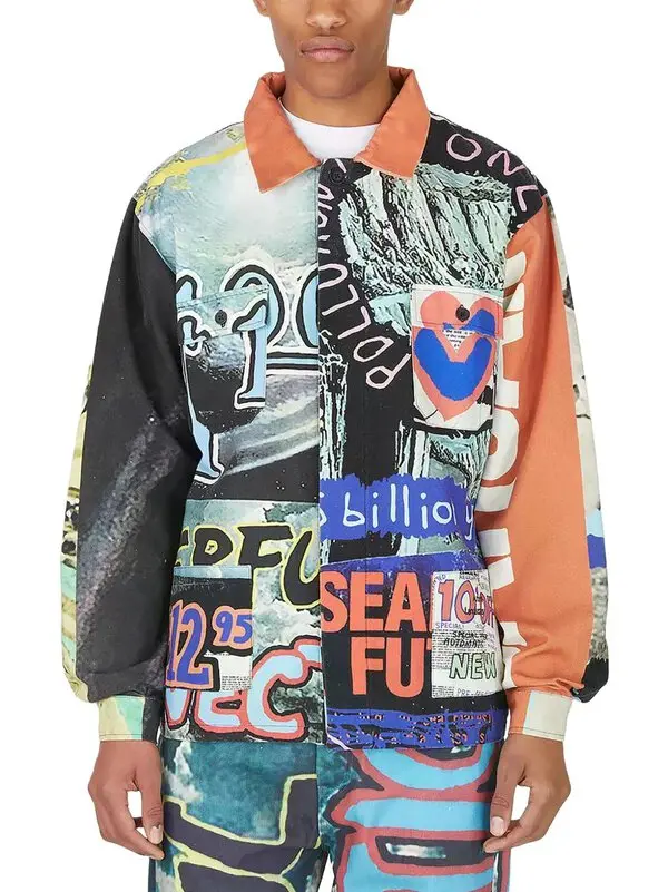 DRX X STEFAN MEIER X LN-CC Graphic Print Cotton Jacket - Black