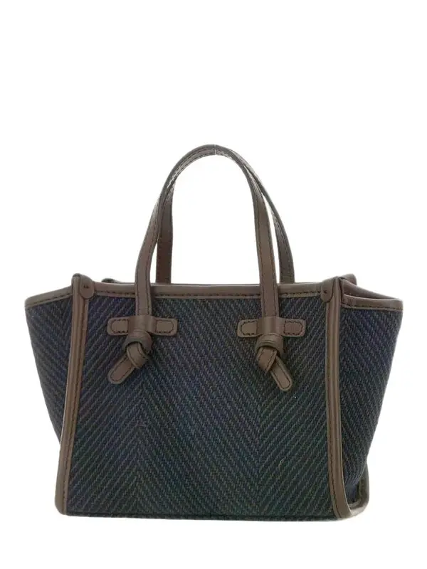 MARCELLA CLUB Small Marcella Herringbone Tote Bag - Blue