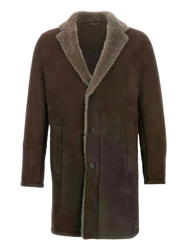 VOLFAGLI FIRENZE Ninfeo Shearling-lined Suede Coat - Brown
