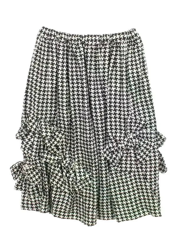 Comme Des Garçons Houndstooth Midi Skirt - Black