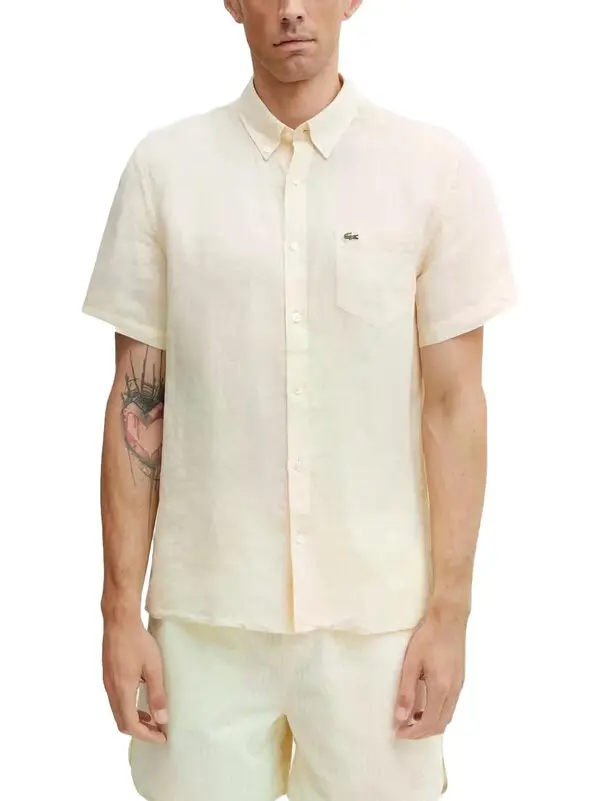 Lacoste Logo-patch Short-sleeve Shirt - Neutrals