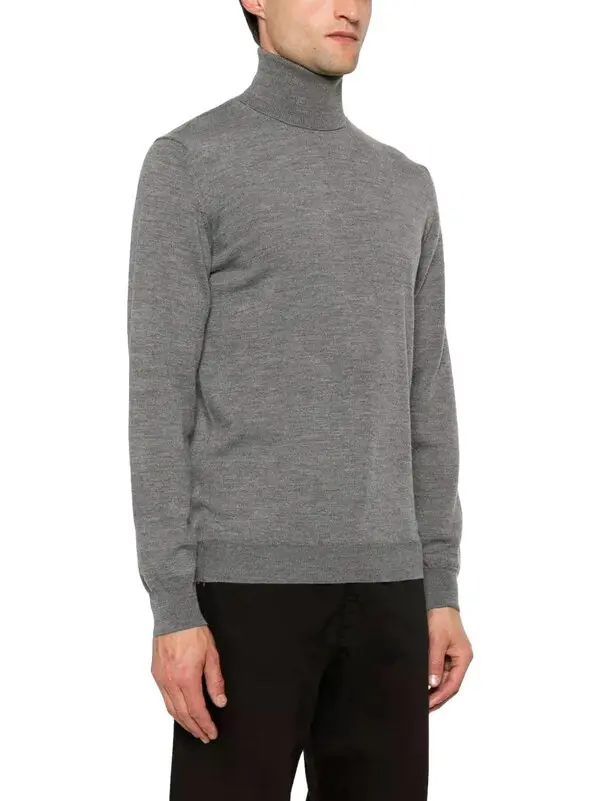 SERGIO MORETTI FIRENZE Ribbed Turtleneck Sweater - Grey